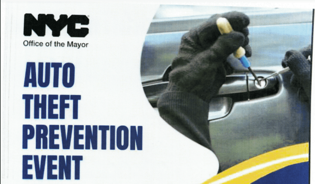 Auto Theft Prevention Event - OANA - Old Astoria Neighborhood Association